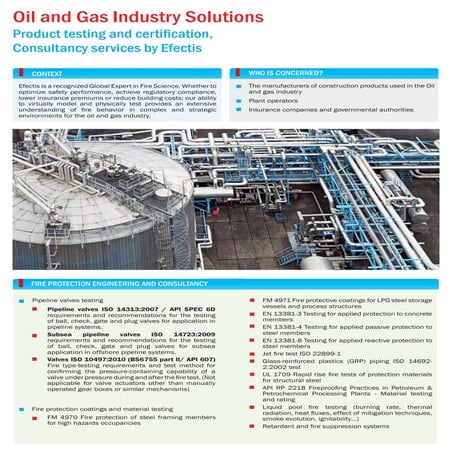 Efectis Group - Oil and Gas industry solutions in fire protection | PDF