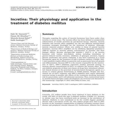 GLP 1 E GIP: DIFERENÇAS E SEMELHANÇAS | PDF
