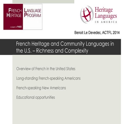 Heritage and Community Languages in the U.S.- Richness and Complexity ...