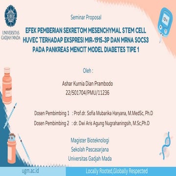 EFEK PEMBERIAN SEKRETOM MESENCHYMAL STEM CELL HUVEC TERHADAP EKSPRESI ...