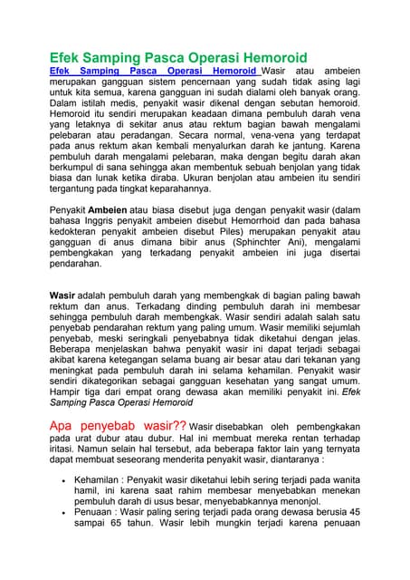Wasir hemorrhoid | PDF