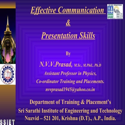 Effective communication and presentation skills | PPT