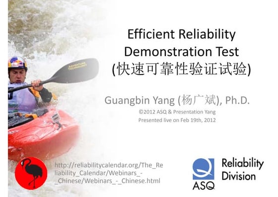 Efficient Reliability Demonstration Tests - by Guangbin Yang | PPT
