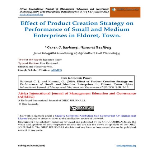 Effect of-product-creation-strategy-on-performance-of-small-and-medium-enterprises-in-eldoret ...