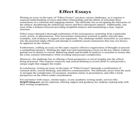 Effect Essays Pdf