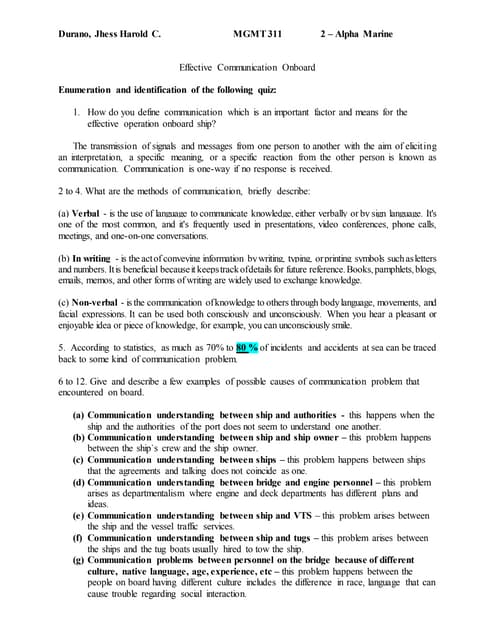 Communication on boardship | PPTX