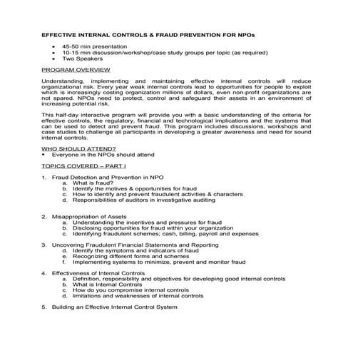 Internal Control and Fraud Prevention | DOC