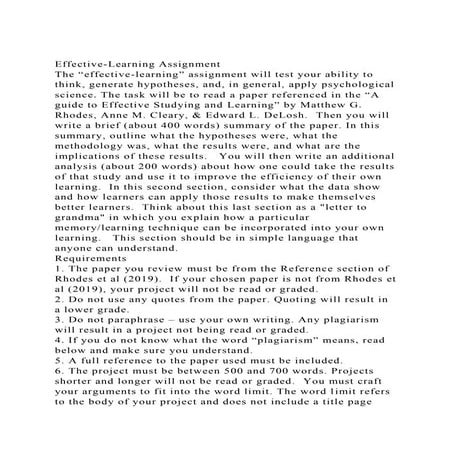 Effective-Learning AssignmentThe effective-learning” assignment.docx