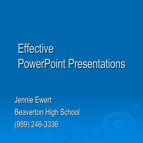 Effective Power Point Presentations | PPT