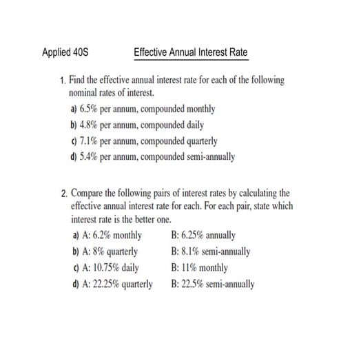 Effective annual interest rate asmt | PDF
