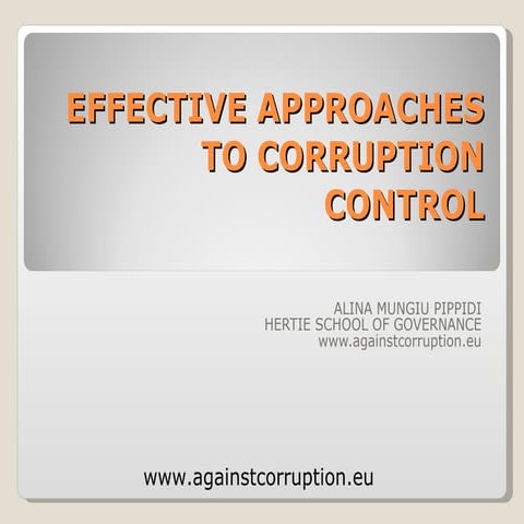 Effective approaches to corruption control | PPT