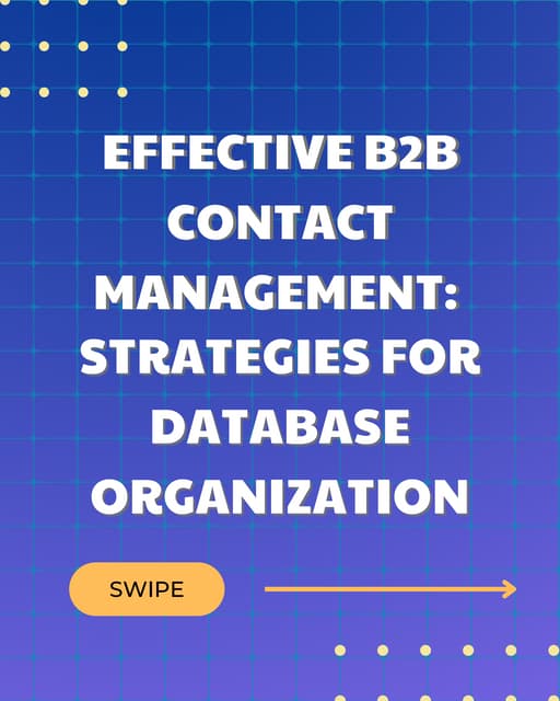 Building an Effective B2B Contact Database | PDF