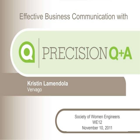 Effective Business Communication with Precision Questioning and ...
