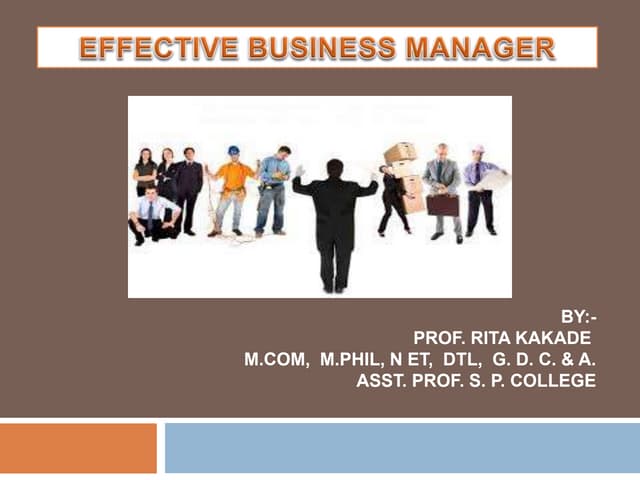 Role of manager | PPT