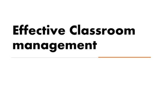 Effective classroom management strategies | PDF | College Planning ...