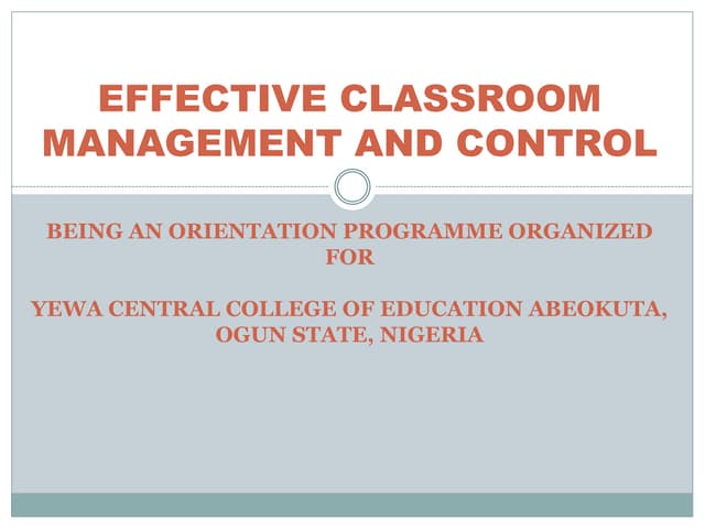 Classroom management strategies | PPTX