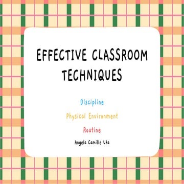 Effective Classroom Techniques | PDF | Secondary Education | Education