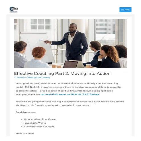 Effective Coaching Part 2: Moving Into Action | PDF