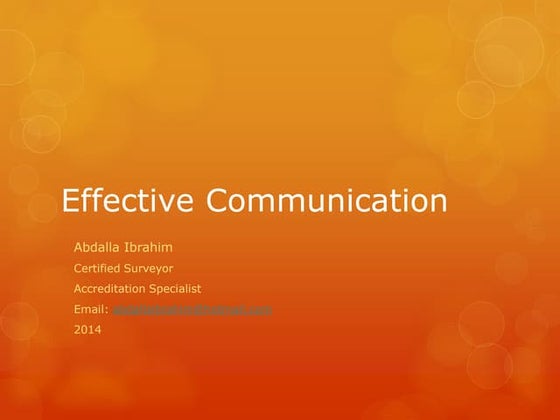 Effective Communications Checklist | PPT
