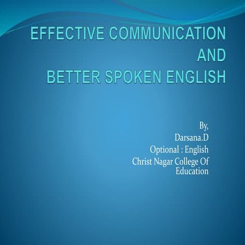 Effective communication | PPTX