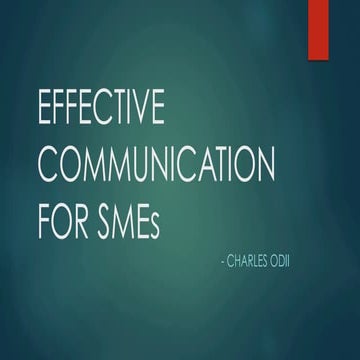 Effective communication for smes | PDF