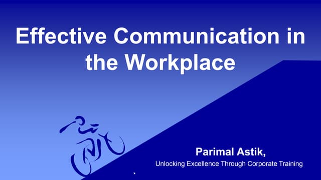 Effective Communication At Workplace | PPTX