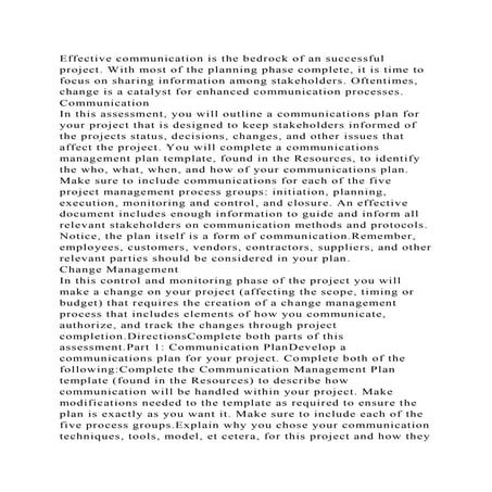 Effective communication is the bedrock of an successful project. Wit.docx