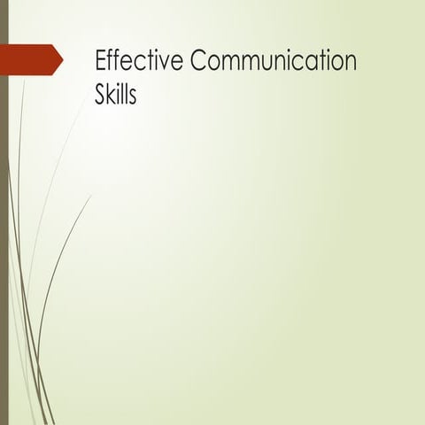 Effective Communication Skills Power Point | PPT