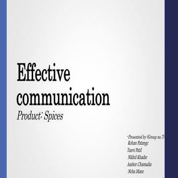 Effective communication spices | PPTX