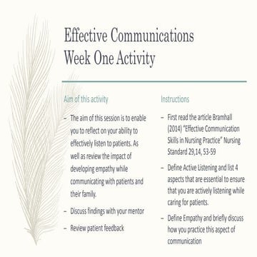 Effective Communications Sample Activity | PPT