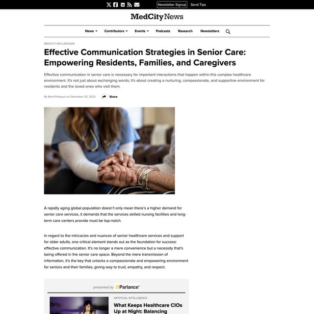 Effective Communication Strategies in Senior Care- Empowering Residents, Families, and ...