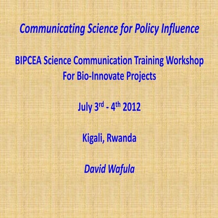 Effective communication with policy makers | PDF
