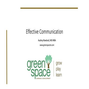 Effective Communication with Staff | PPTX