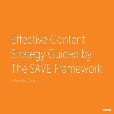 Effective content strategy guided by the save framework | PDF