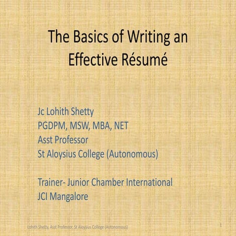Effective CV writing | PPTX