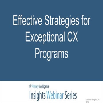 Effective Strategies for Exceptional Customer Experience Programs | PPT