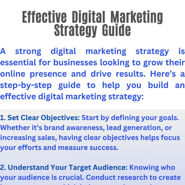 The Ultimate Guide to Effective Digital Marketing Strategy - Volt Virtue | PDF