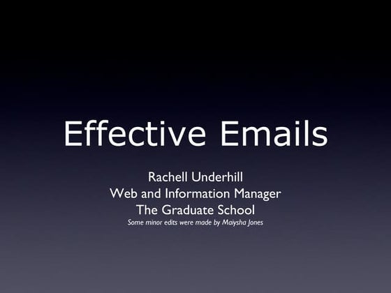 Email Etiquette PPT | PDF