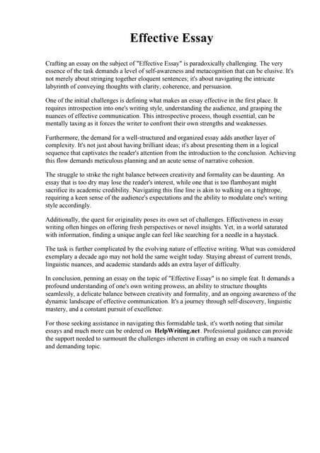 Opening Paragraph For Essay | PDF