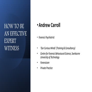 How to be an Effective Expert Witness: a guide for forensic ...