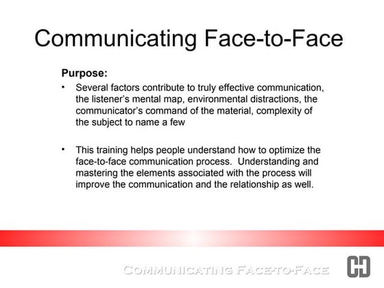 face-to-face communication | PPTX