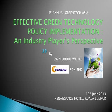Effective green technology policies implementation: An Industry Player ...