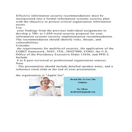 Effective information security recommendations must be incorporated .docx