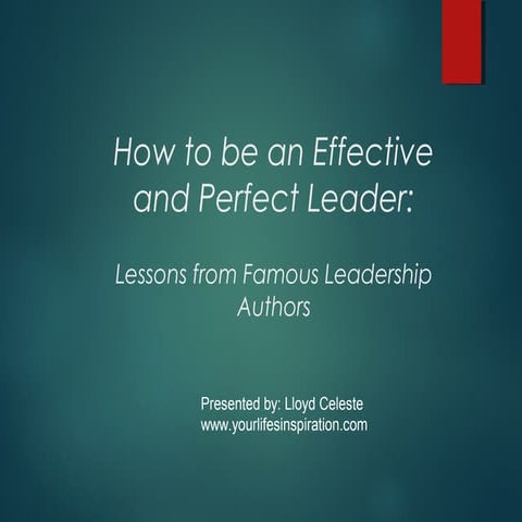 How to be an effective and perfect leader | PPT | Business | Business ...