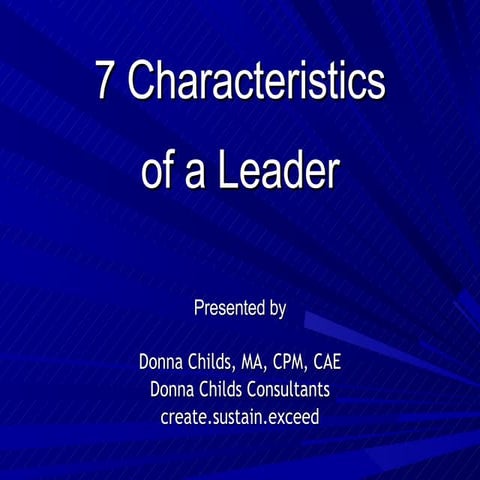 Characteristics of a Leader | PPT