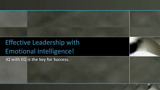 Emotional intelligence and leadership | PPTX