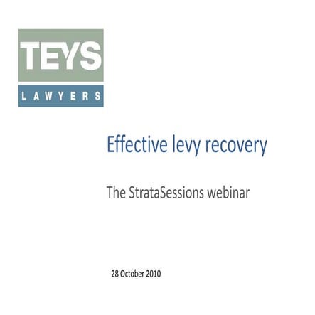 Effective Levy Recovery | PPTX
