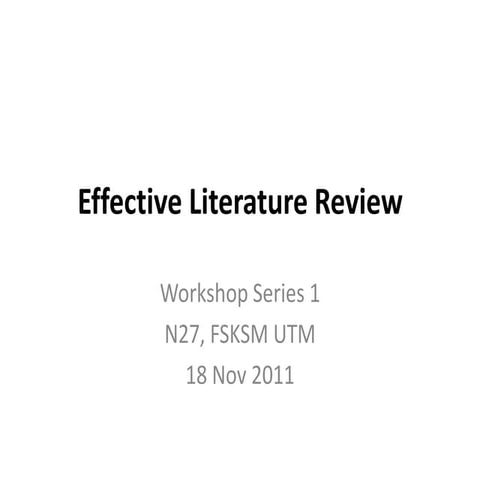Effective literature review | PPTX