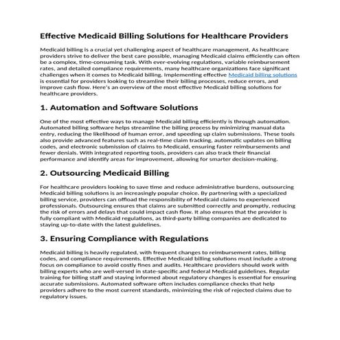 Effective Medicaid Billing Solutions for Healthcare Providers.docx
