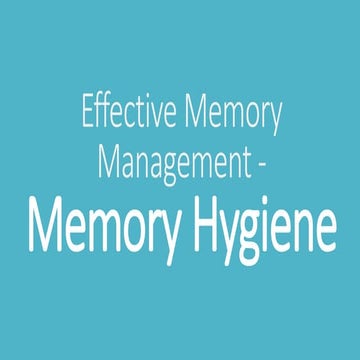 Effective Memory Management - Memory Hygiene | PPTX | Programming Languages | Computing